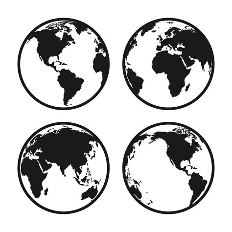 Globe Icon Globe Map Vector Black Color Globe Silhouette Vector Illustration 13864215 Vector