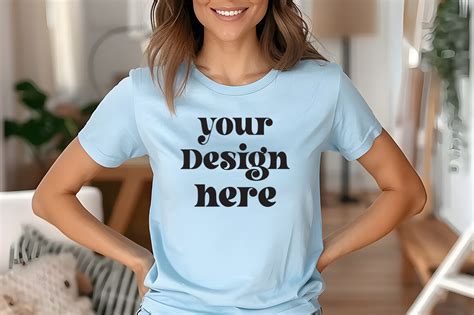 Gildan 64000 Light Blue Mockup Graphic By Mockupstore · Creative Fabrica