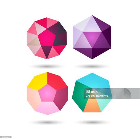 다각형 기하학적 인물의 집합입니다 웹 디자인에 대 한 벡터 일러스트 0명에 대한 스톡 벡터 아트 및 기타 이미지 0명 3가지 개체 3차원 형태 Istock