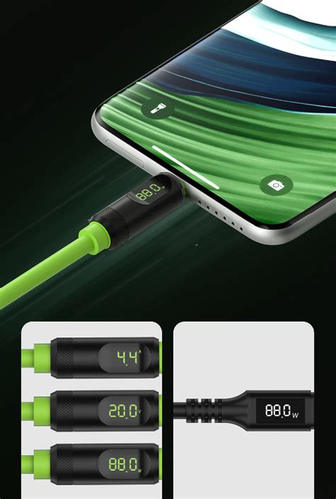 Cabo W USB C Com Display De LED