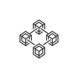 Nft Cryptocurrency Technology Concept With Outline