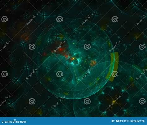 Abstract Digital Fractal Wave Color Effect Vibrant Fantasy Template Design Render Swirl