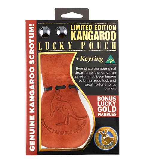 Limited Edition Kangaroo Scrotum Lucky Pouch Bonus Lucky Gold Marble