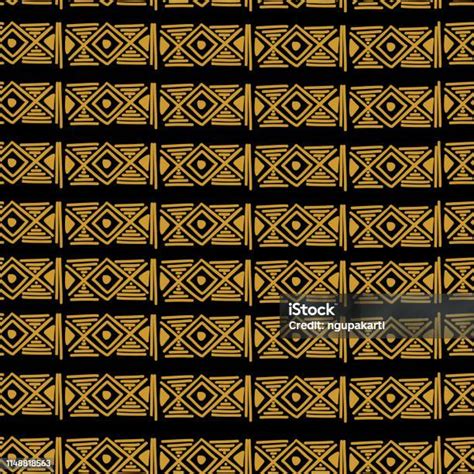 부족 손으로 그려진 황금 여러 가지 빛깔의 배경으로 아즈텍 완벽 한 패턴입니다 민족 드로잉 기호 벡터 일러스트 레이 션 패션 포장 및 섬유 인쇄에 대 한 골동품에 대한 스톡