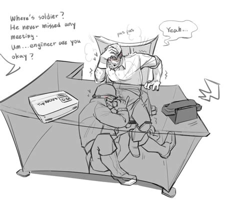 Rule 34 Blowjob Desk Engineer Team Fortress 2 Fully Clothed Gay Oral Soldier Team Fortress