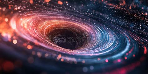 Deep Space Black Hole With Swirling Light Cosmic Vortex Light Distortion Galactic Phenomenon