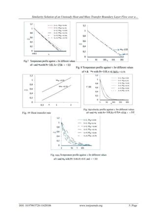 Similarity Solution Of An Unsteady Heat And Mass Transfer Boundary Layer Flow Over A Continuous