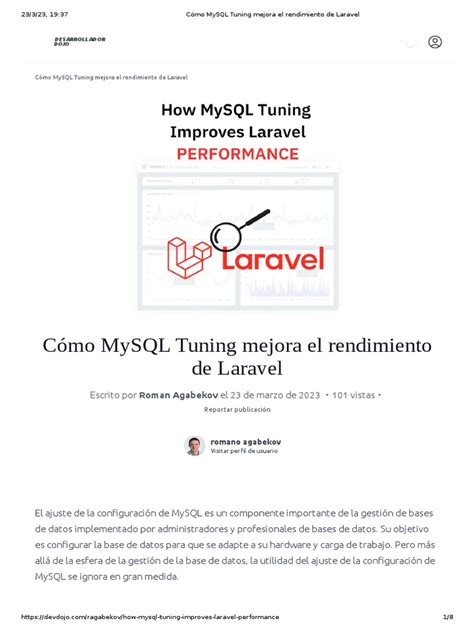 Cómo Mysql Tuning Mejora El Rendimiento De Laravel Pdf