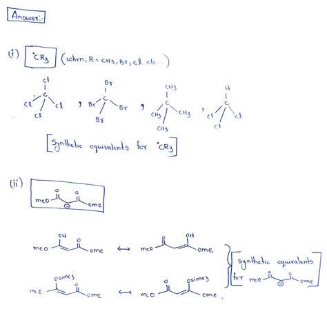 [solved] Give Synthetic Equivalents For The Following Synthons O O Cr3 Course Hero