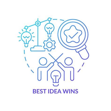 Best Idea Wins Blue Gradient Concept Icon Cultural Aspect In Innovation Abstract Idea Thin Line