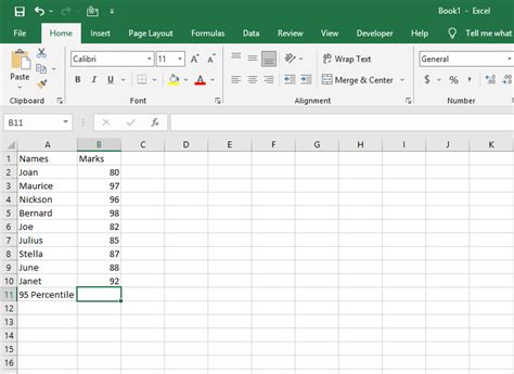 How To Calculate The 95 Percentile Basic Excel Tutorial