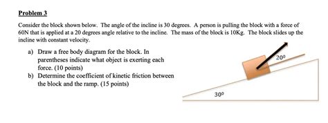 solved problem 3 consider the block shown below the angle of the