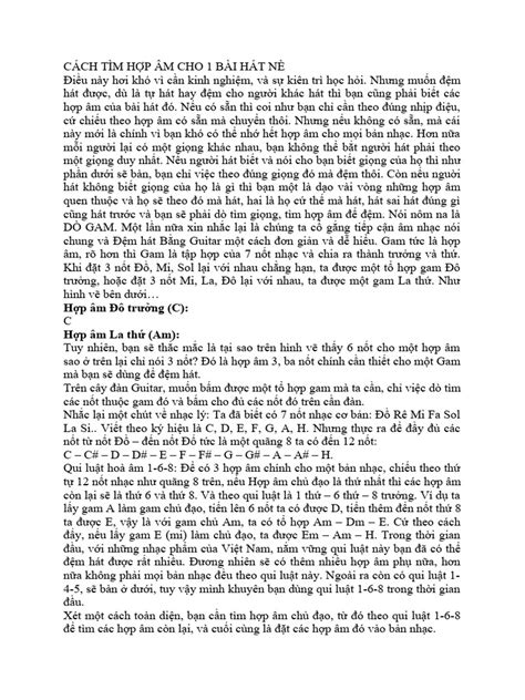 Cách Tìm H P Âm Cho 1 Bài Hát Nè Pdf