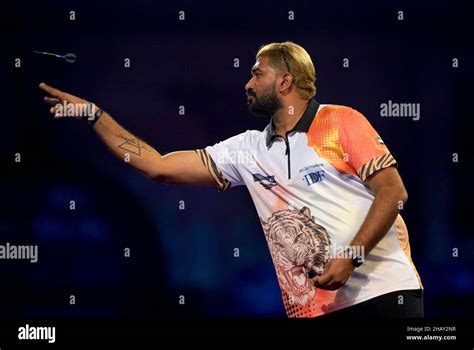 Nitin Kumar In Action In His Match Against Ricky Evans During Day One