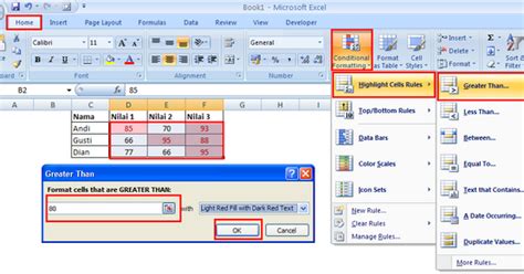 Conditional Formatting Cara Menggunakan Fitur Conditonal Formatting Excel Adh Excelcom Tutorial