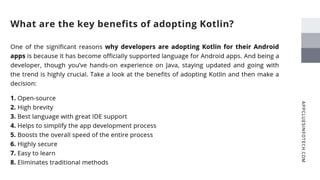 Why Kotlin Is Advance Programming Language For Android App Development PPT