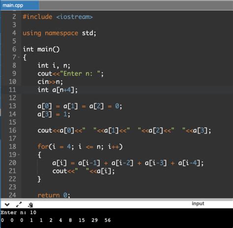 Design In Pseudo Code A Linear Recursive Version Of Tetranacci