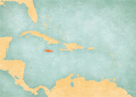 Mapa Das Ilhas Do Caribe Na Jamaica Ilustração Stock Ilustração De