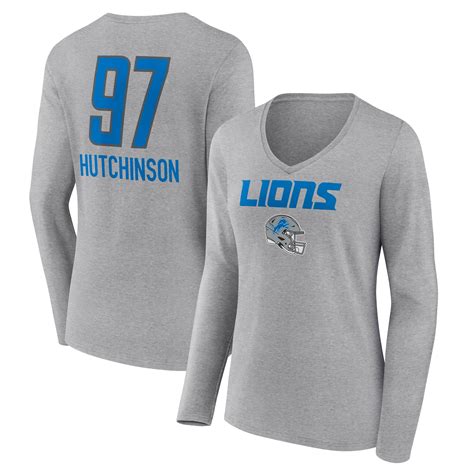 Womens Fanatics Branded Aidan Hutchinson Heather Gray Detroit Lions Team Wordmark Player Name