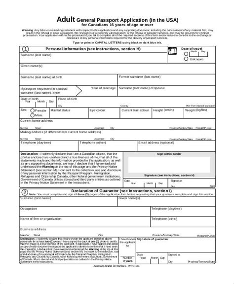 Us Passport Application Form Hanery