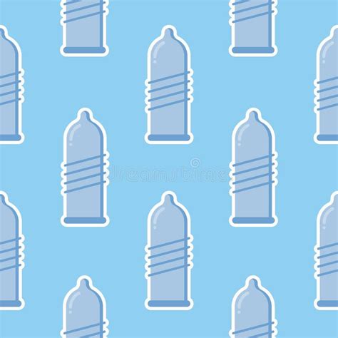Condom Seamless Pattern Flat Design Stock Vector Illustration Of