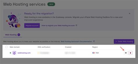 web hosting quickstart scaleway documentation