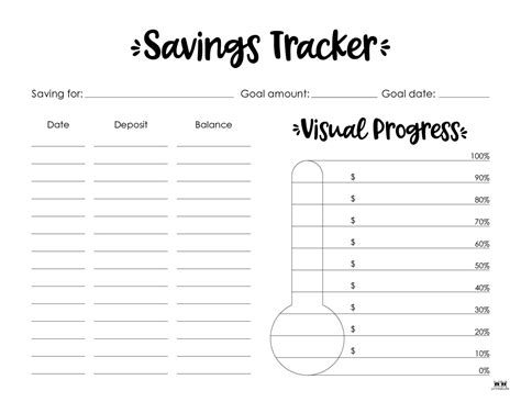Savings Tracker Planner Printable Alternativevar