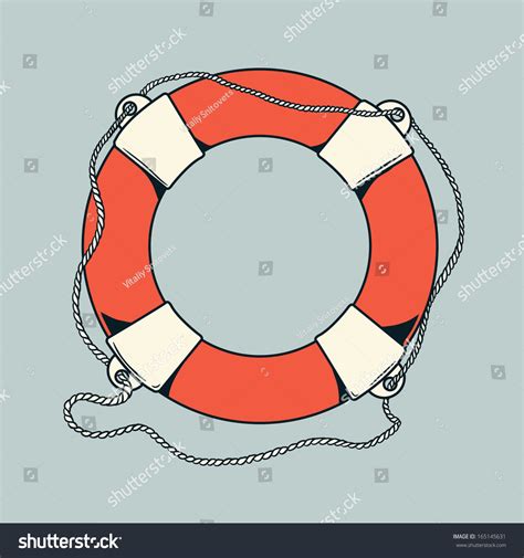 Detailed Outlines Colored Nautical Life Buoy Stock Vector Royalty Free 165145631