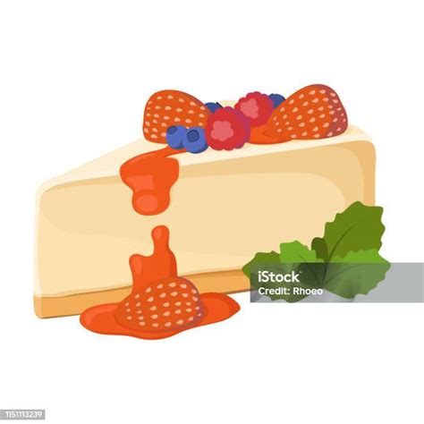 치즈 케이크 벡터 일러스트입니다 열매와 딸기 잼 흰색 배경에 고립 된 치즈 케이크 과일에 대한 스톡 벡터 아트 및 기타 이미지 과일 그릇 노랑 Istock