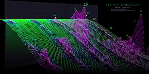 검은 색에 3d 그리드 색상의 추상 배경 빅 데이터 기술 개념 그래프 데이터의 시각적 프리젠 테이션 분석 비즈니스 과학 및 기술 데이터 분석 표현을 위한 배너입니다 데이터에