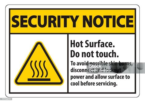 뜨거운 표면 만지지 마십시오 가능한 피부 화상을 피하기 위해 분리 및 잠금 전원및 흰색 배경에 격리 기호를 서비스하기 전에