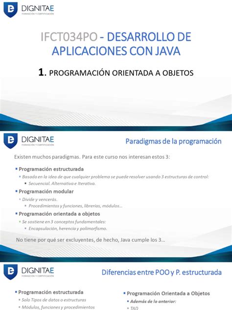 01 Programacion Orientada A Objetos Pdf Objeto Informática
