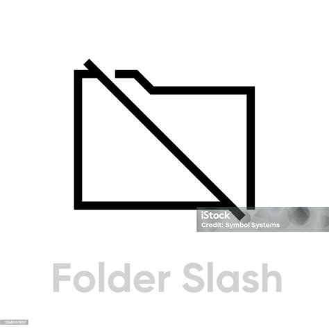 폴더 슬래시 기호 플랫 디자인 편집 가능한 벡터 윤곽선입니다 단일 그림 삭제 또는 오류 폴더 0명에 대한 스톡 벡터 아트 및 기타 이미지 Istock