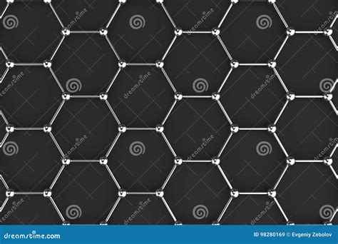 Graphene Atomic Structure On Black Background Stock Illustration Illustration Of Physics