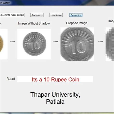 Snapshot Of Automated Coin Recognition System Download Scientific Diagram