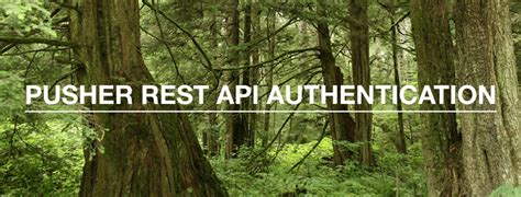 pusher rest api authentication pusher blog