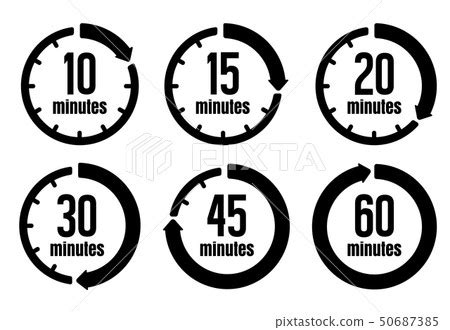 Minutes Hours · Timer · Stopwatch Icon Set Stock Illustration