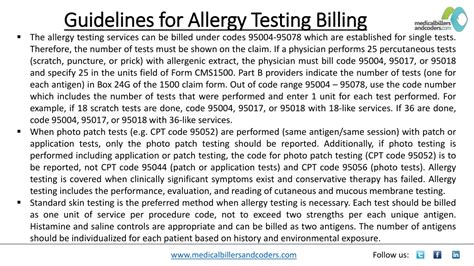 PPT Guidelines For Allergy Testing Billing PowerPoint Presentation Free Download ID