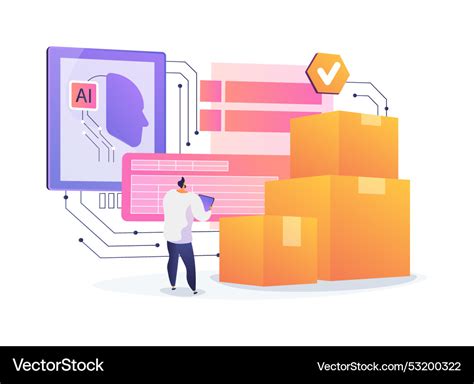 Ai Backed Inventory Management Abstract Concept Vector Image