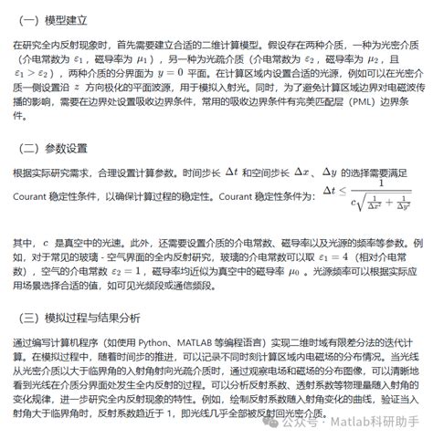 全内反射现象的二维时域有限差分法附matlab代码 Csdn博客