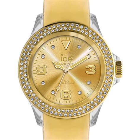 Ice Watch Stone Tycoon Swarovski Crystals Clear Polyamide And Gold Plated