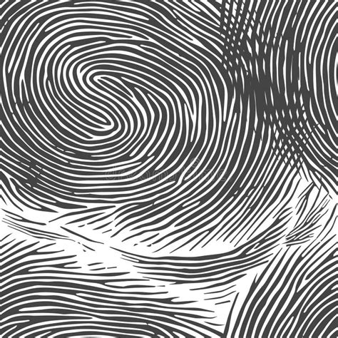 Fingerprint Seamless Pattern Hand Drawing Not Ai Vector Illustration Stock Vector
