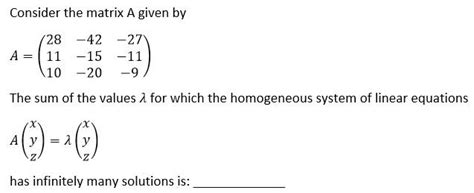 Solved Consider The Matrix A Given By Chegg Com
