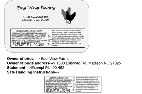 Labeling Requirements For On Farm Poultry Processing Center For Environmental Farming Systems