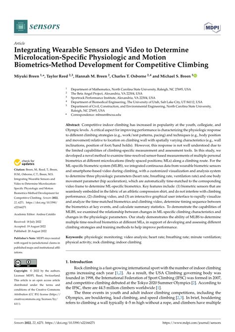 Pdf Integrating Wearable Sensors And Video To Determine Microlocation Specific Physiologic And