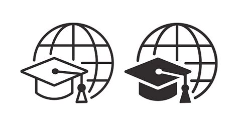 졸업 모자 아이콘입니다 벡터 일러스트 레이 션 국제 학습 및 온라인 과정의 상징 거리가 먼에 대한 스톡 벡터 아트 및 기타 이미지 거리가 먼 공부 교습 Istock