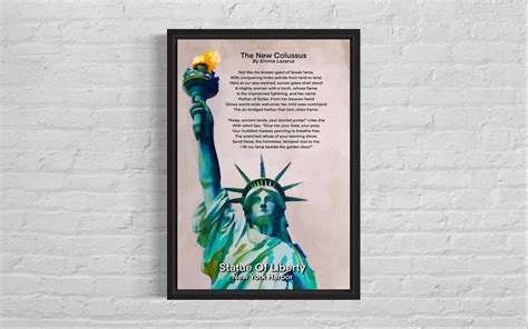 Classroom Decor Statue Of Liberty Poem Print Emma Lazarus Quote Poster