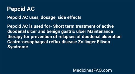 Pepcid Ac Uses Dosage Side Effects Food Interaction And Faq