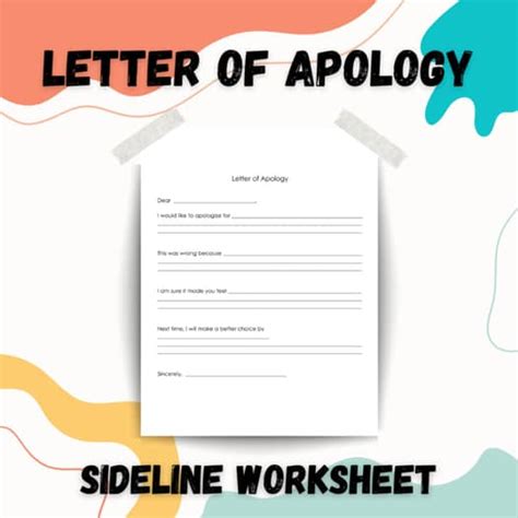 Sideline Assignment Letter Of Apology Worksheet By Coach Fern Pe