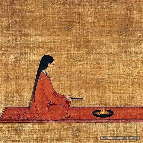 Ai创作图人物披衣坐于毡上 少女念经图 禅座木板画 佛系装饰画 高僧鉴真 禅修所挂画 沙画和尚古典元素复古 参禅装饰画 佛家插画 鉴真 现代